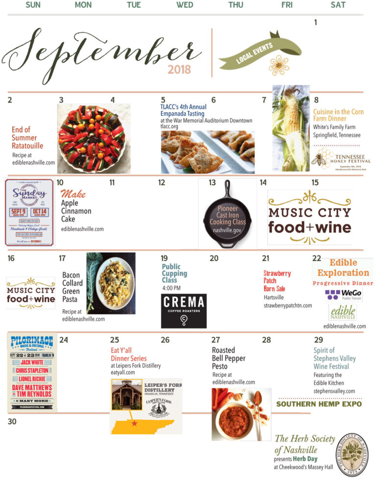 Calendar of Events - Edible Nashville