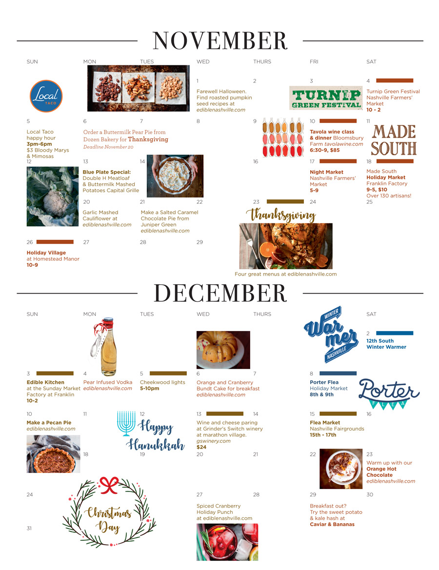 Calendar - Edible Nashville
